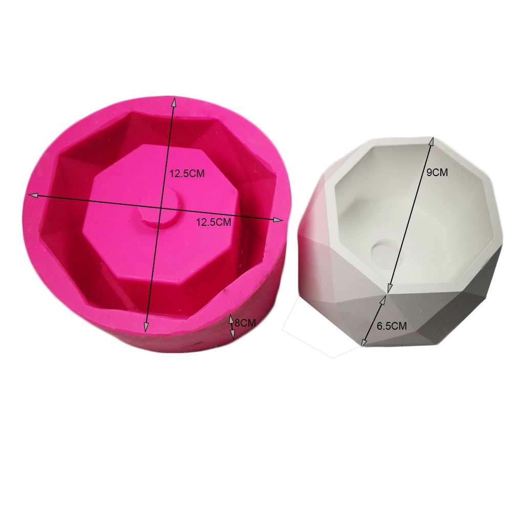Creative Polygon Flower Pots Silicone Mould Aroma Stone Mould Home ...