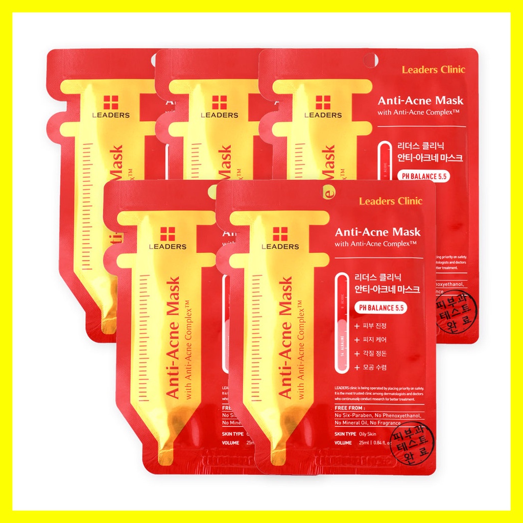 ۩Leaders Clinic Anti-Acne Mask With Anti-Acne Complex Set 5 Sheets ...