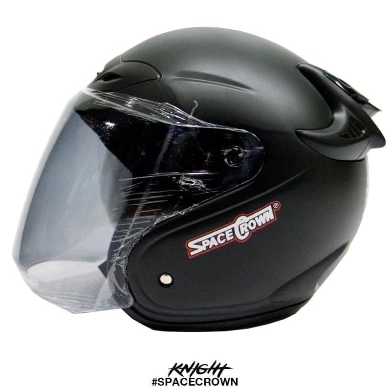 หมวกกันน็อคเต็มใบเปิดหน้า Space Crown รุ่น Knight แว่นปรอทคู่ตัว ...