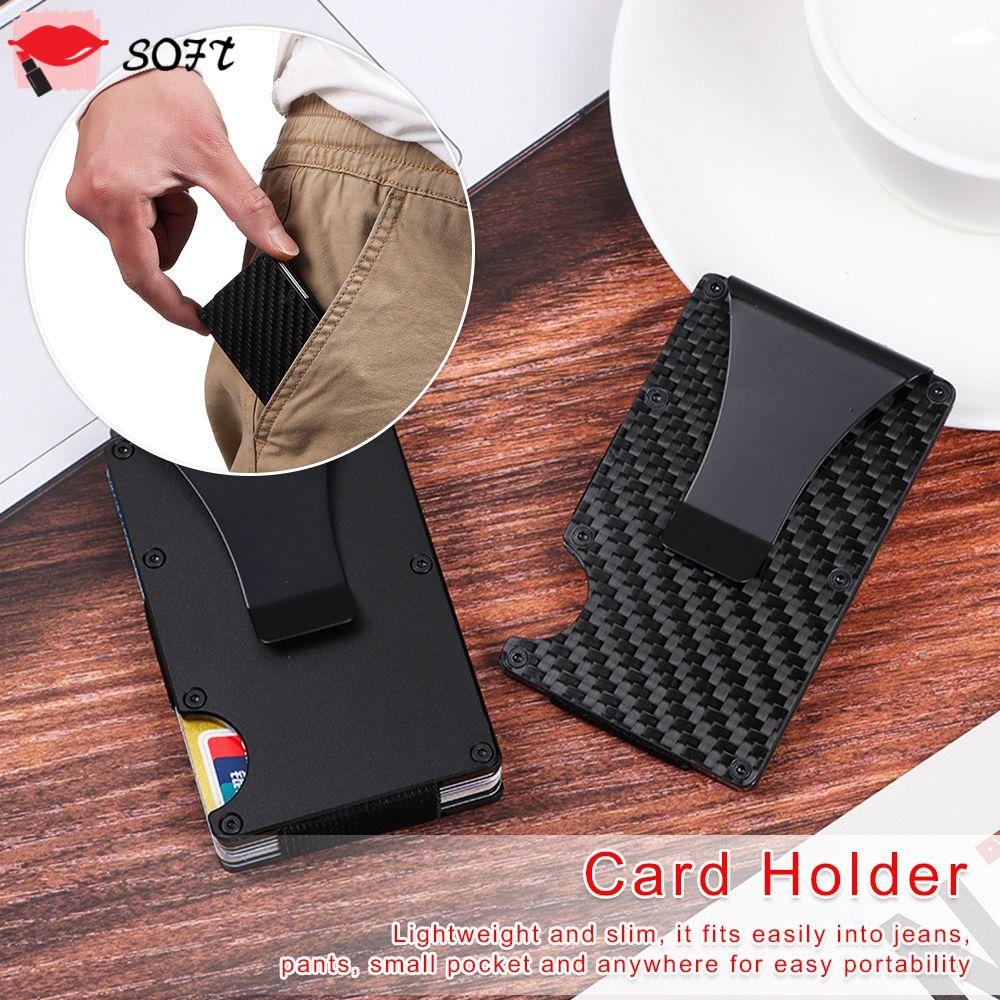 ☆YOLA☆ Slim Aluminum Badge Holder Wallet Minimalist Wallet with 1 Clear ...