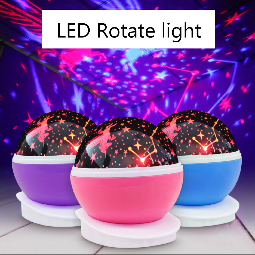 Unicorn Starry Sky LED Projector Night Light Rotating Table Lamp ...