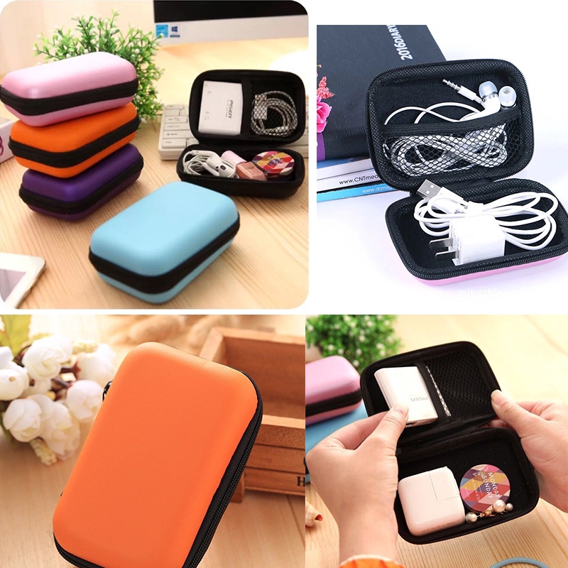 กระเป๋าช่องหูฟัง กล่องหูฟัง กระเป๋าสตางค์เหรียญ Hard Case USB Cable ...