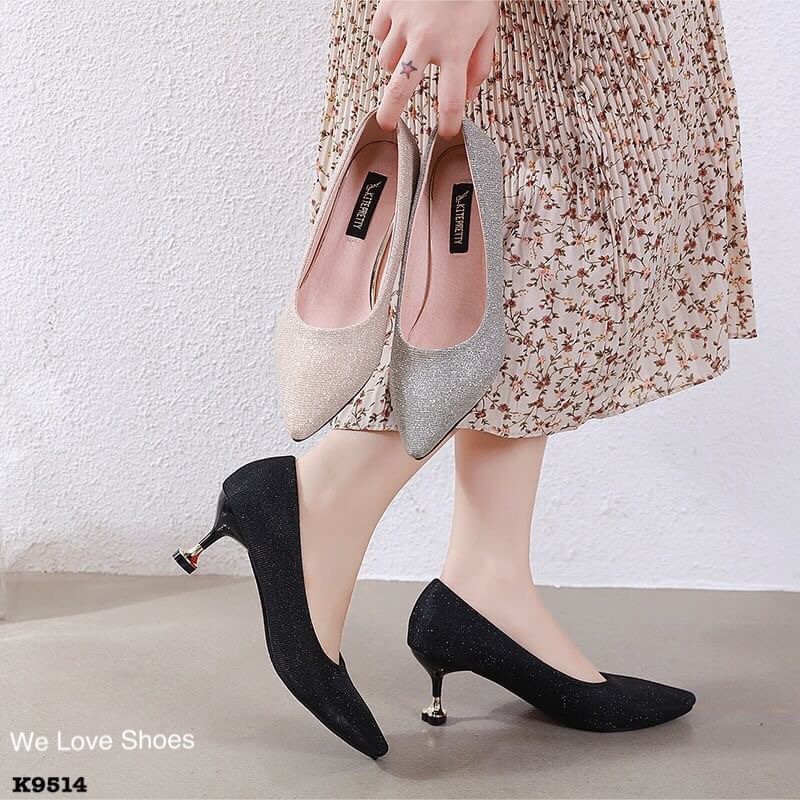 K9514รองเท้าคัทชูปลายแหลมทรงสวย ส้นสูง 2.5 นิ้ว - yaowarak2704 - ThaiPick