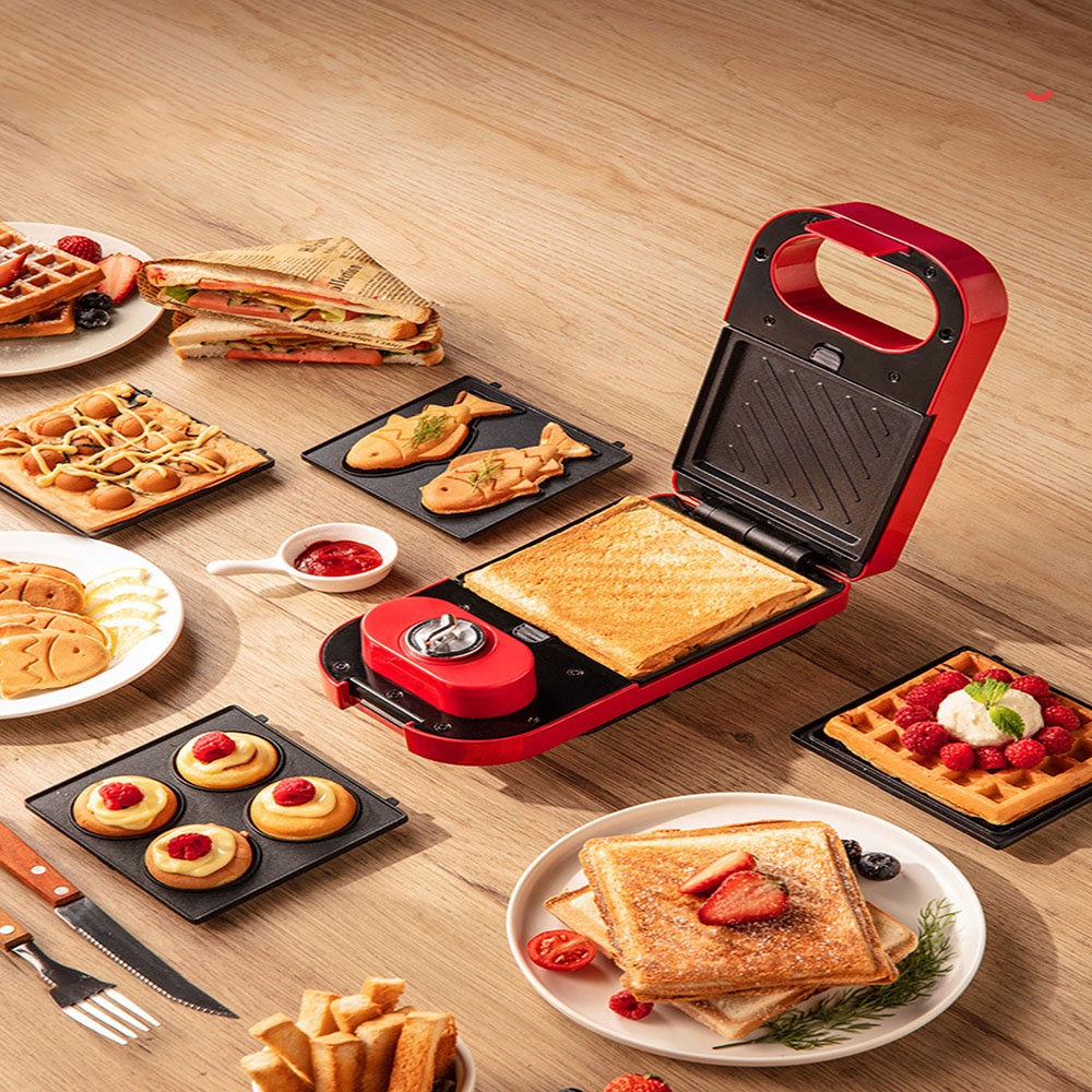 ๑220V Multifunction Breakfast Machine Electric Sandwich Maker Waffle ...