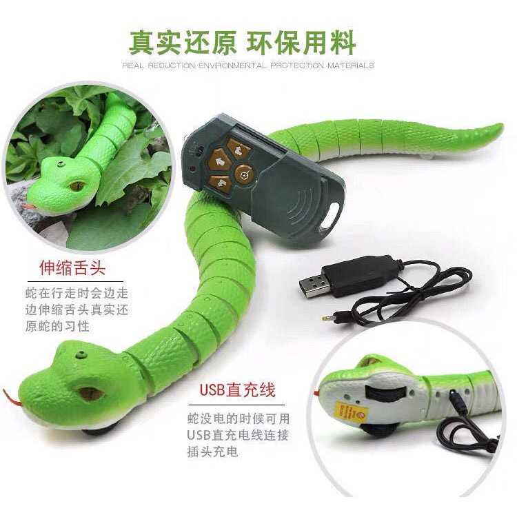 Remote Control Toy Anti-Real Snake Rechargeable Electric Trick ...