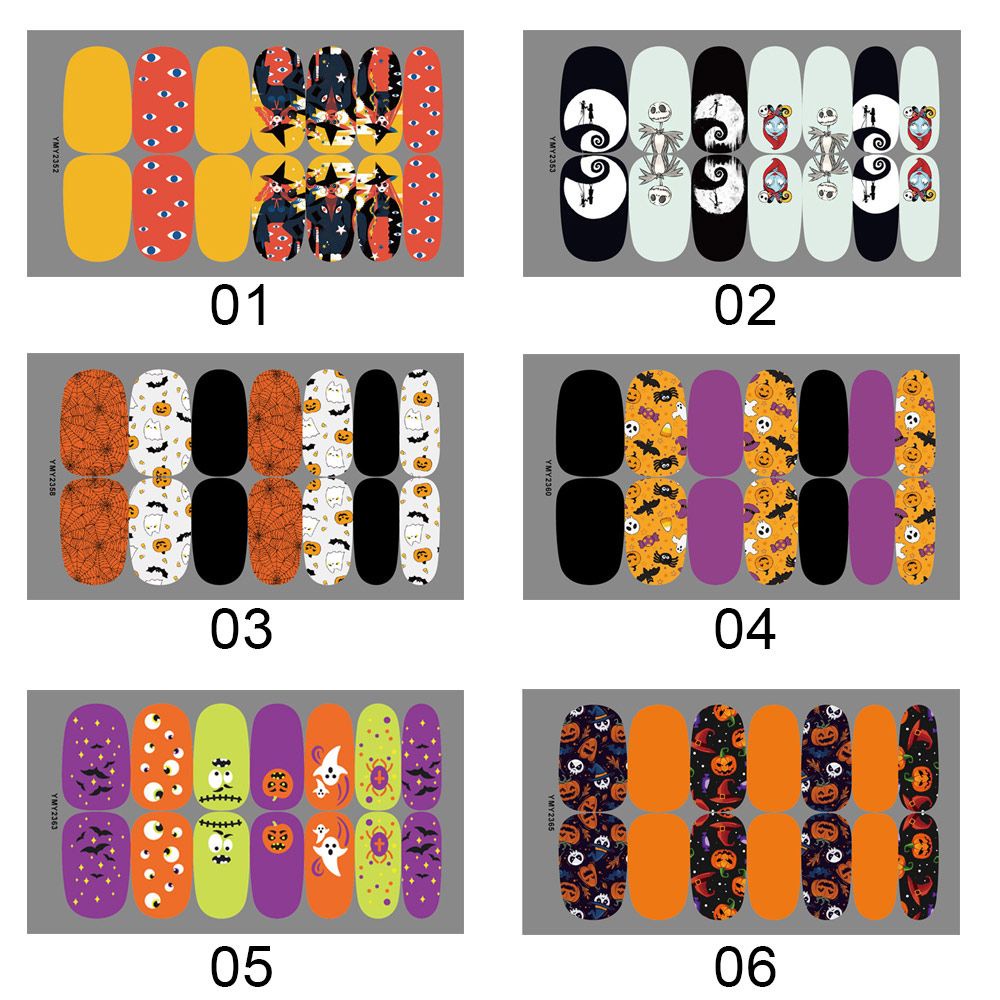 ME???? Fashion Nail Sticker Adhesive Nail Art Decals Halloween New DIY ...