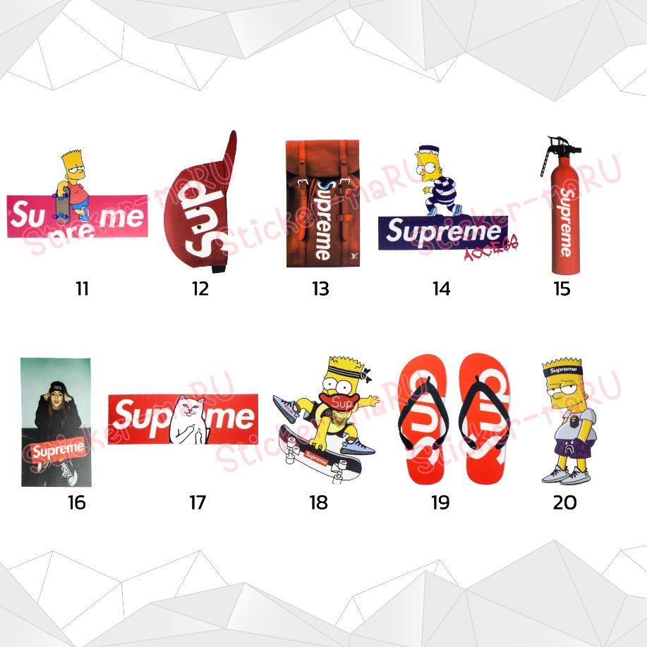 [ถูก] #1 สติ๊กเกอร์ Supreme Sticker สุพรีม เลือกแบบได้ กันน้ำ PVC สติก ...