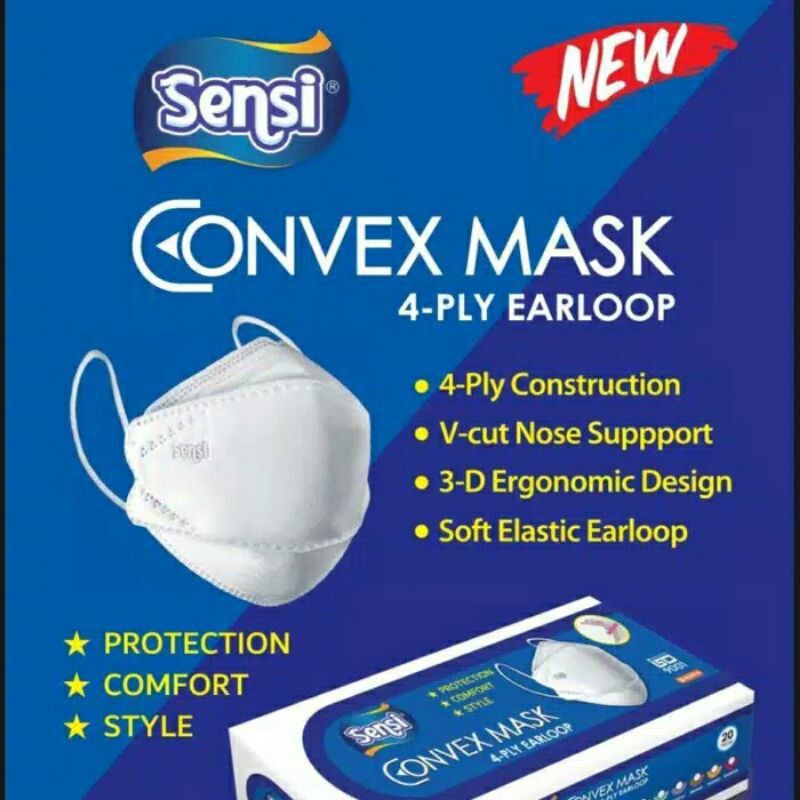 Sensi Convex Mask 4ply 4D earloop Mask Contents 20 - megumi87a.th ...
