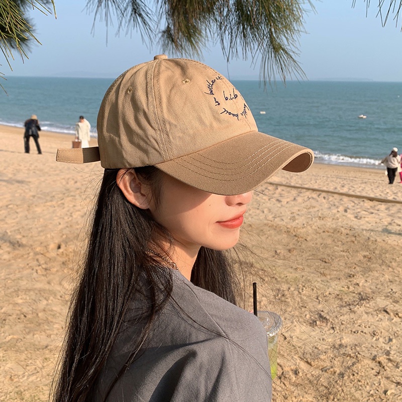 【หมวก】Washed Cotton Baseball Cap for Women Spring and Autumn Korean ...