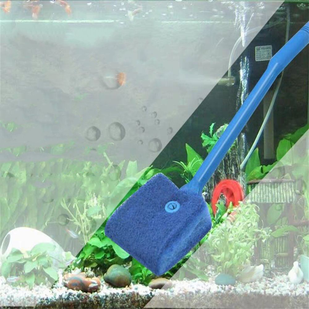 TEAK Lengthen Fish Tank Brush Fish Tank Brush Double-sided Long Handle ...