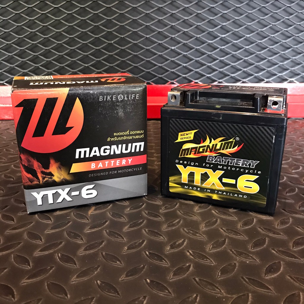 แบตเตอรี่ มอเตอร์ไซค์ MAGNUM YTX-6 (12V 6AH) | Shopee Thailand