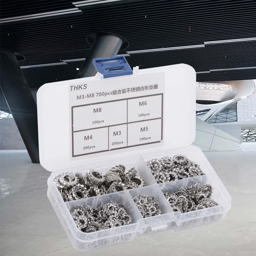 Kit M3-M8 Combination Box 304 700pcs Steel Toothed Stainless Washer ...