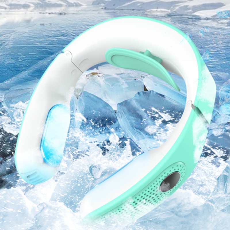 wHanging Neck Fan Cooling Wearable Neck Air Cooler Portable Bladeless ...
