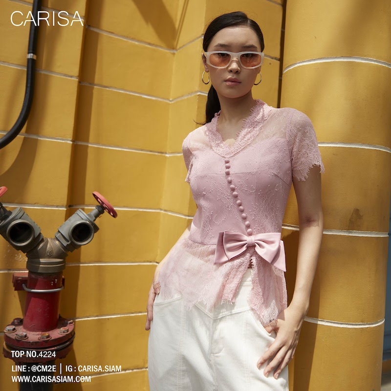 Carisa เสื้อลูกไม้ ลูกไม้ฝรั่งเศสแท้ เนื้อนิ่ม เกรดพรีเมียม เนื้อผ้านุ่มสบายผิว แต่งโบว์น่ารักๆ ...