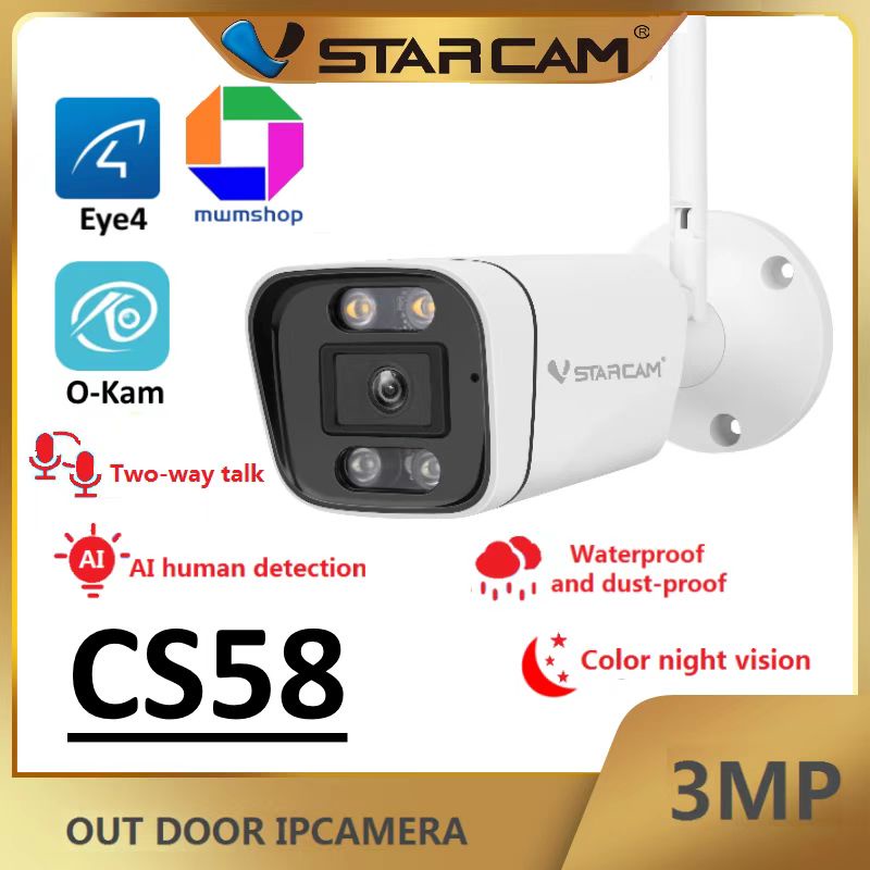 Vstarcam CS58（รุ่นใหม่ ปี2022）ความละเอียด 3MP กล้องวงจรปิดไร้สาย Outdoor IP Camera กล้องนอกบ้าน ...