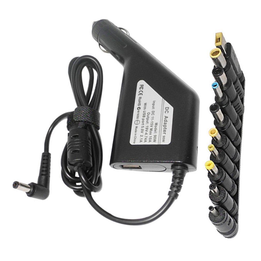Multi-plug19V 4.74A 90W Laptop Universal Car Charger Dc Power Adapter ...
