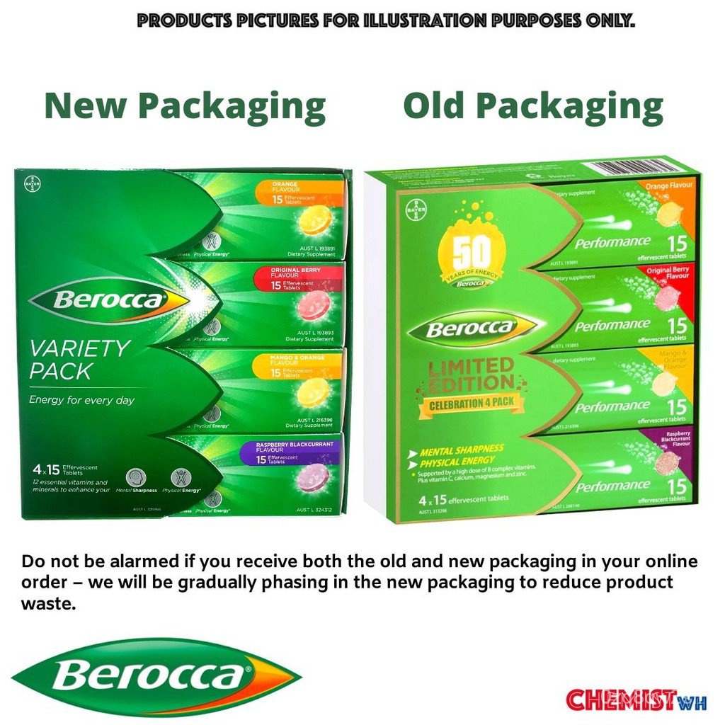 BEROCCA Performance Orange Original Berry Raspberry Blackcurrant Mango ...