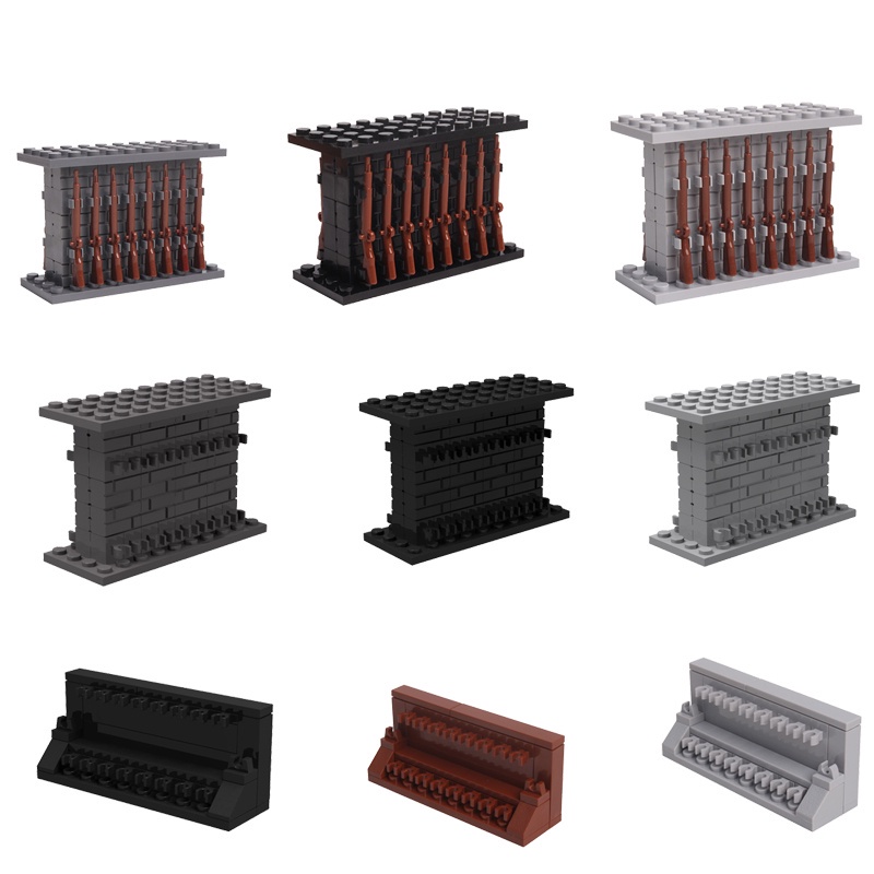 Lego ของเล่นเด็กตัวต่อ Weaponry Rack สองด้านชุดทหารเสริมการศึกษาเด็ก ...