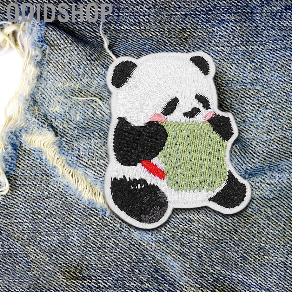 Ooidshop 6Pcs Panda Embroidery Patch Shading Blemishes Damage Iron On ...