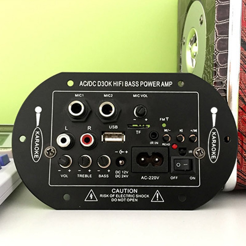 Dou บอร์ดขยายเสียงบลูทูธ 12V24V220V เครื่องเล่นวิทยุ Fm Ac Dc Hifi Bass Power Amp - wspwyr8f9u ...