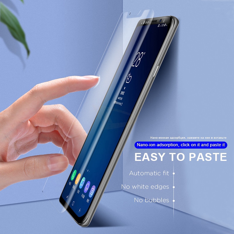 ปกเต็ม กาวเต็ม UV ป้องกันหน้าจอกระจกนิรภัย Samsung Galaxy S22 S21 S20 Ultra S8 S9 S10 Plus Note ...