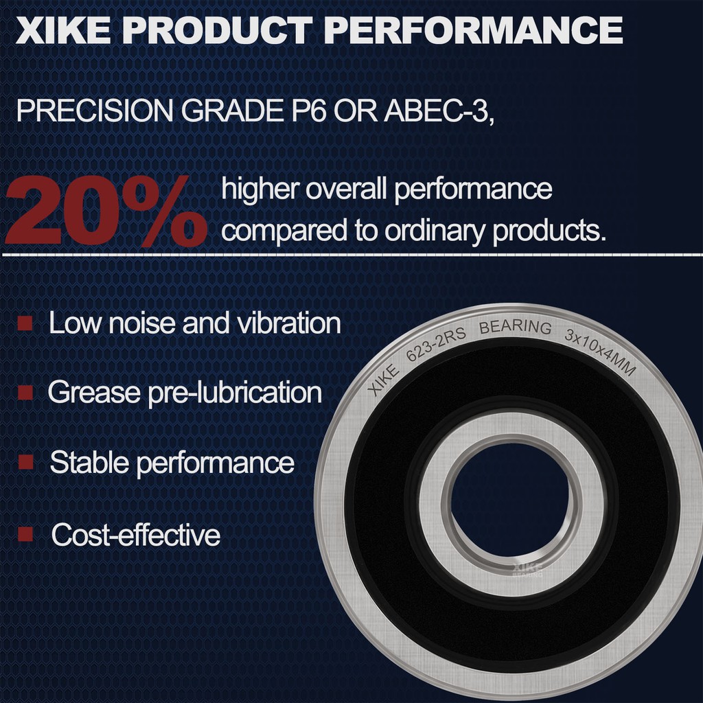 XIKE ตลับลูกปืน 623-2RS 624-2RS 625-2R 626-2 627-2RS 628-2RS 629-2RS 6200-2RS 6201 6202 6203 ...