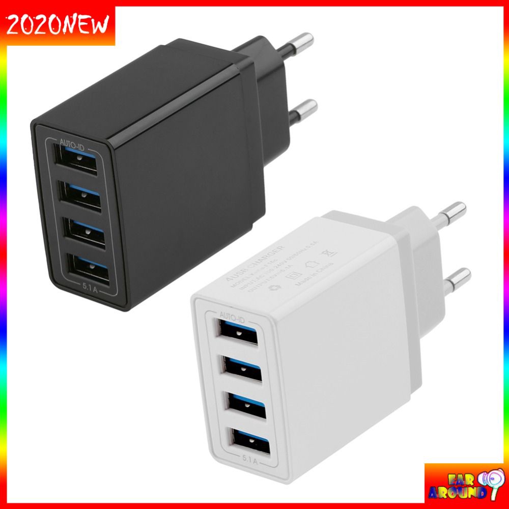 4 Ports USB Charger Adapter 5V EU Plug Mobile Phone Universal USB ...