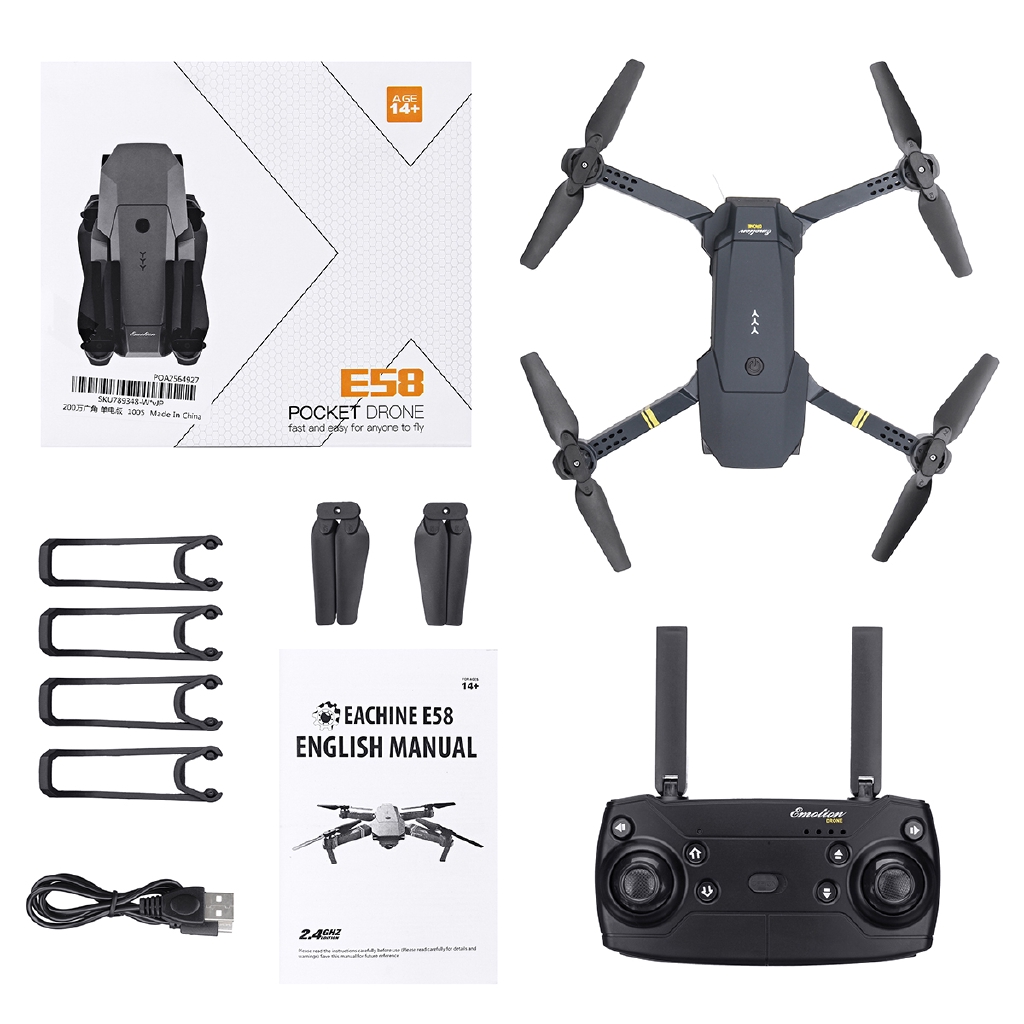 โดรนEachine E 58 Wifi ควอดคอปเตอร์วิทยุบังคับกล้องมุมกว้าง ...