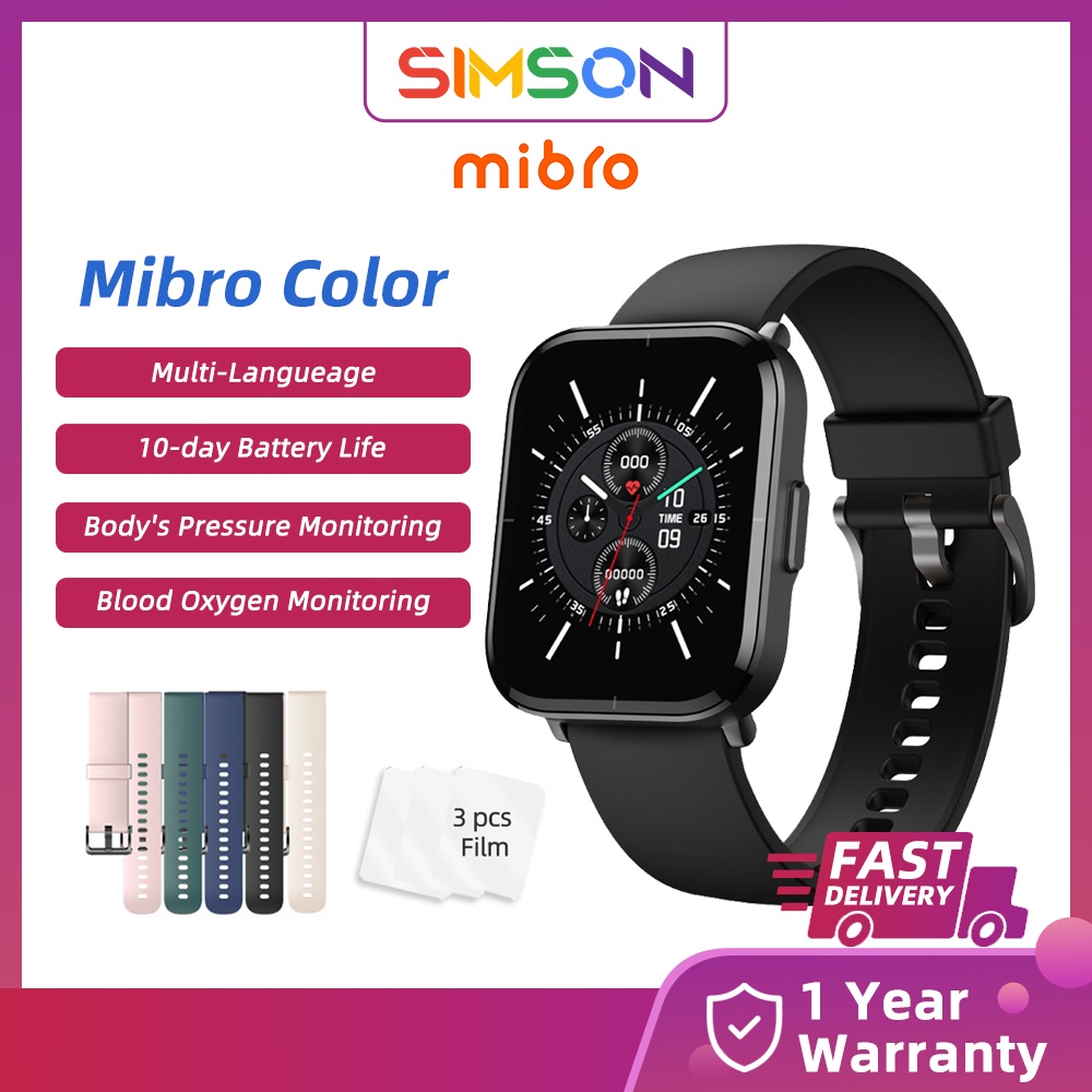 Mibro Color SmartWatch Pressure Measurement SpO2 Monitoring Multi ...