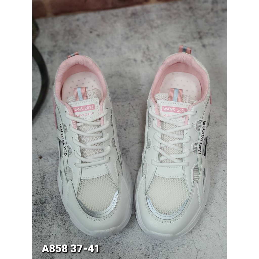 รองเท้าผ้าใบเสริมส้นผูกเชือกสไตล์เกาหลีเสริมส้น1.5นิ้วA858ไซส์37-40ไซส์ ...