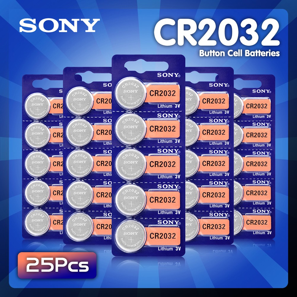 แบตเตอรี่25CS SONY 3V CR2032 2032 Coin Cell Button Battery High Caacity ...
