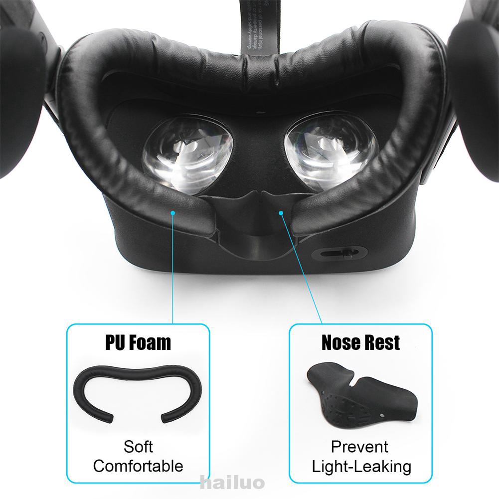 Facial Interface Set Black Nose Rest PU Leather For Oculus Rift VR ...