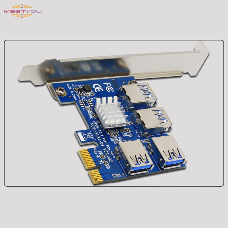การ์ดขยาย Pci 1 To 4 Pci Slots Usb 3.0 อุปกรณ์เสริมสําหรับ Bitcoin ...