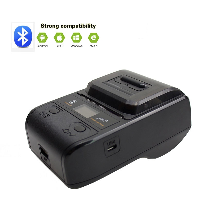 NETUM Bluetooth Thermal Label Printer Mini Portable 58mm Receipt Printer Small for Mobile Phone ...