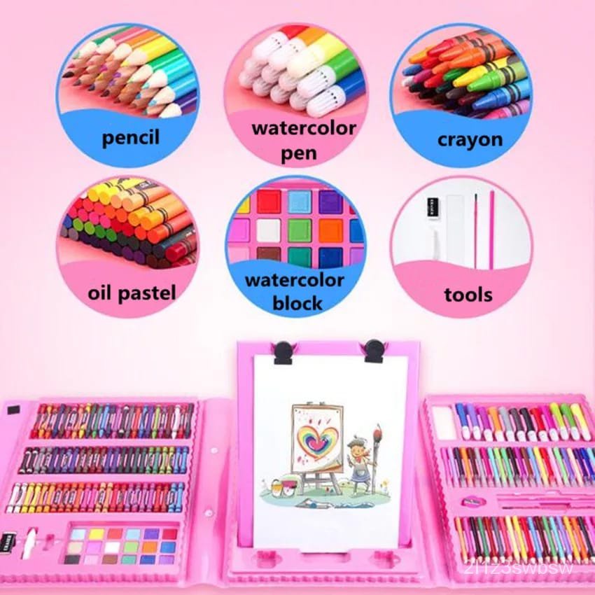 208180150 pcs Kids Painting Pen Crayon Marker Pencil Drawing Art Set ...