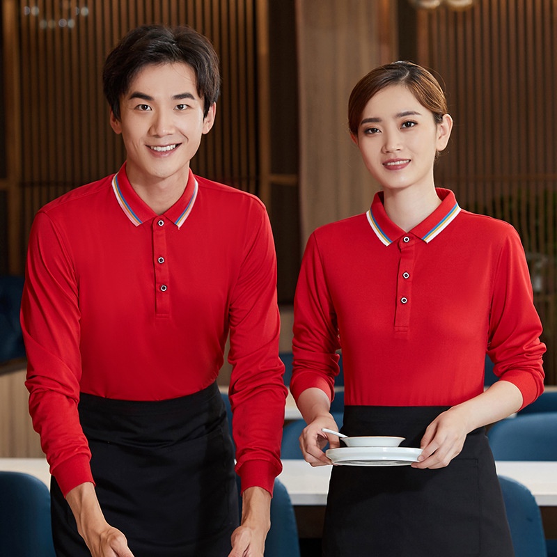 Jinrui Professional Customized Clothing Waiter Workwear T-Shirt Long ...