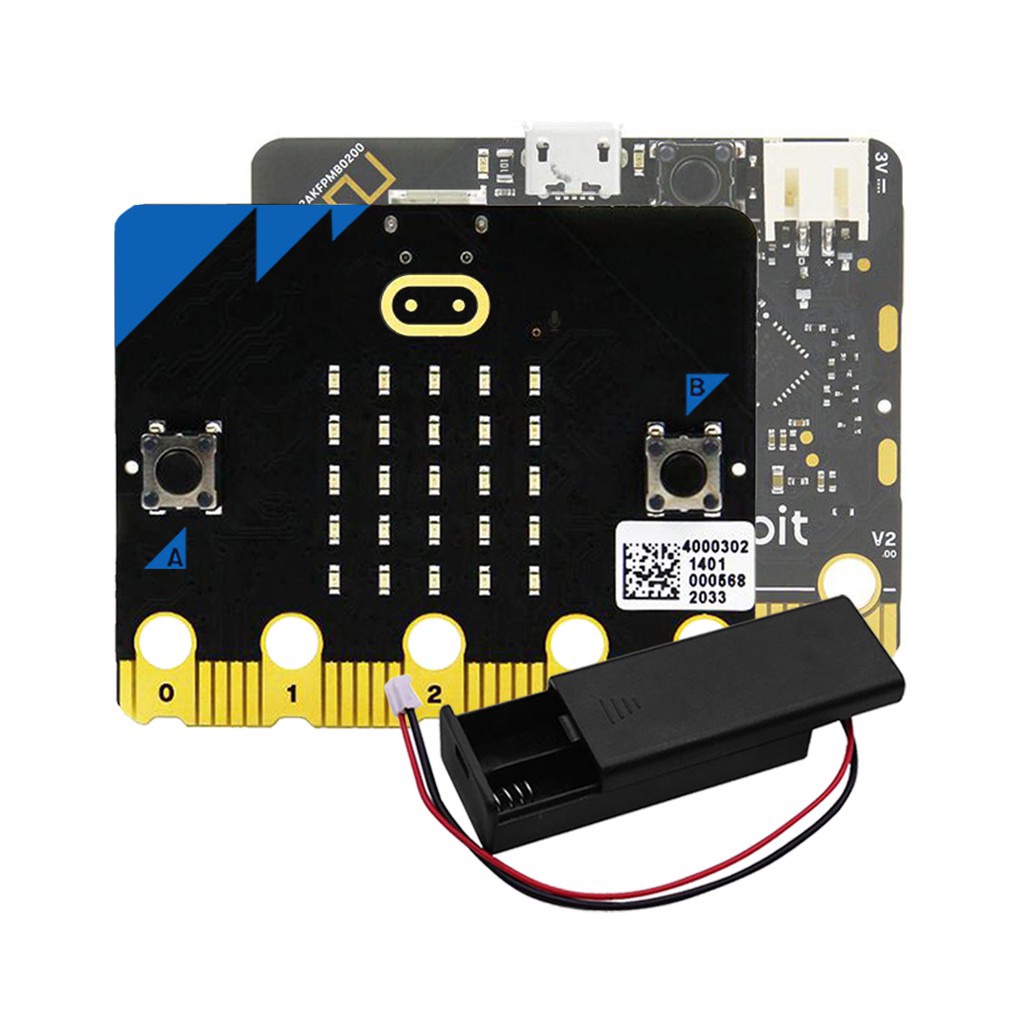 ไมโครบิต v2 microbit v2.0 บอร์ดพร้อมรางถ่าน AAA เขียนโปรแกรม ของเล่นเสริมพัฒนาการ Robot Coding ...