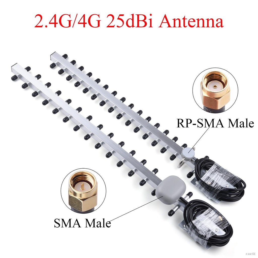 WIFI 4G2.4G WiFi Antenna 25dBi RP SMASMA Male Outdoor Wireless Yagi Antenna For Router Booster ...