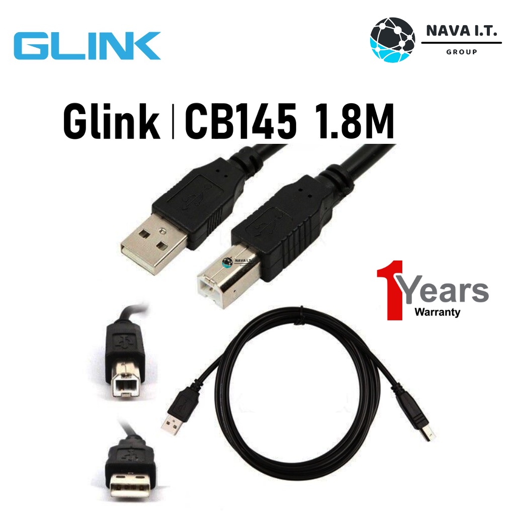 ⚡️กรุงเทพฯด่วน1ชั่วโมง⚡️ GLINK สายCable PRINTER USB2.0 CB145 ยาว 1.8 เมตร รับประกัน1ปี | Shopee ...