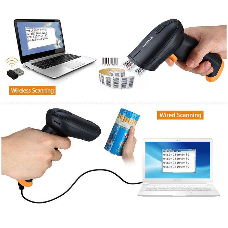 Wireless Barcode Scanner 2.4G CCD Bar Code Reader handheld ...