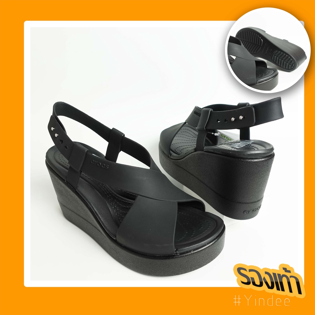 Crocs Brooklyn High Wedgeองเท้าส้นสูงผู้หญิง รองเท้าส้นสูง รองเท้า ...