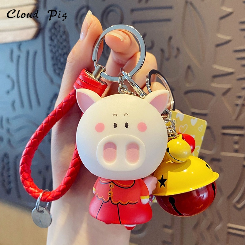 PLB genuine cartoon colorful cloud pig key chain cute fashion bag ...