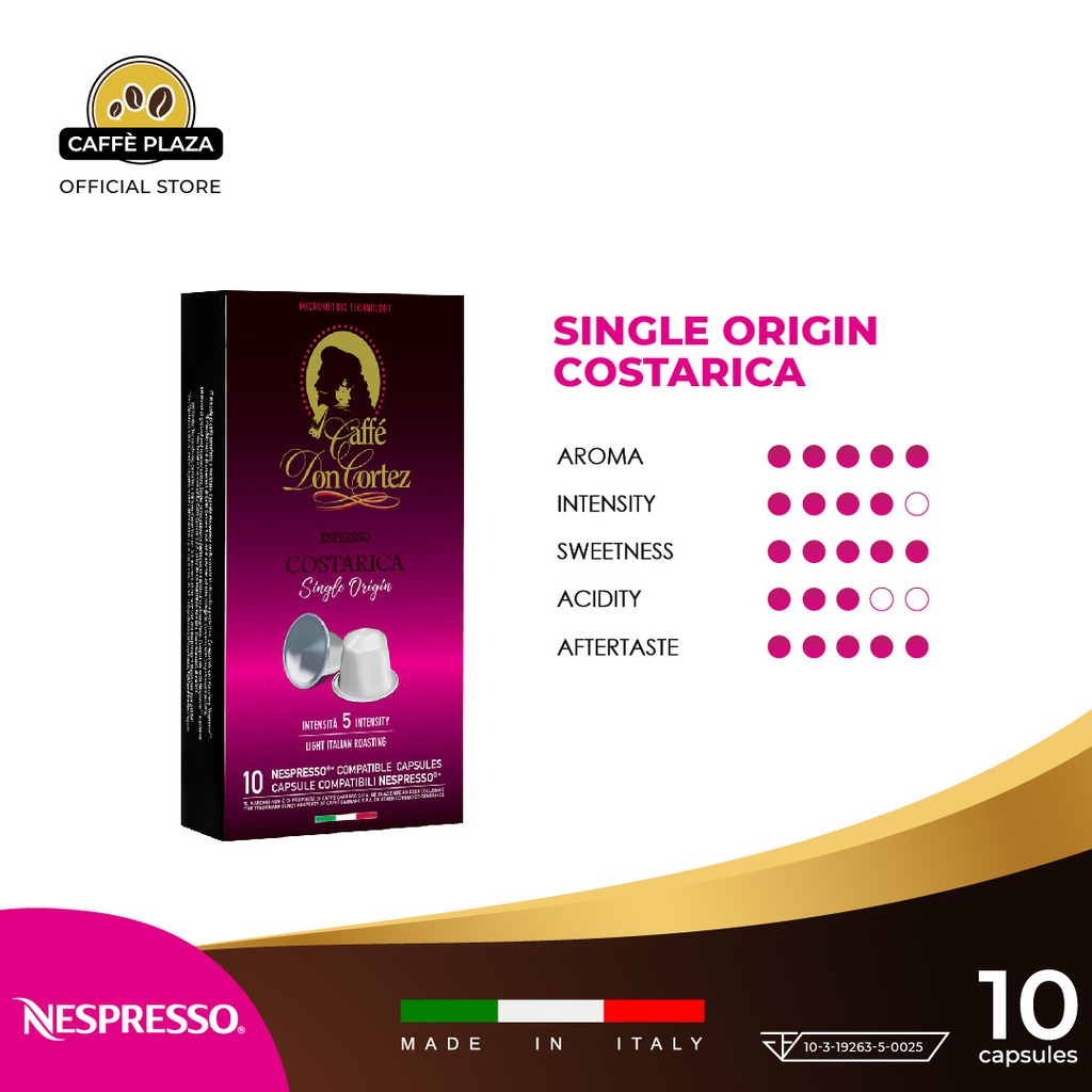 10x Don Cortez กาแฟเอสเปรสโซพรีเมียมอิตาลี NESPRESSO capsule (แคปซูลเนส ...
