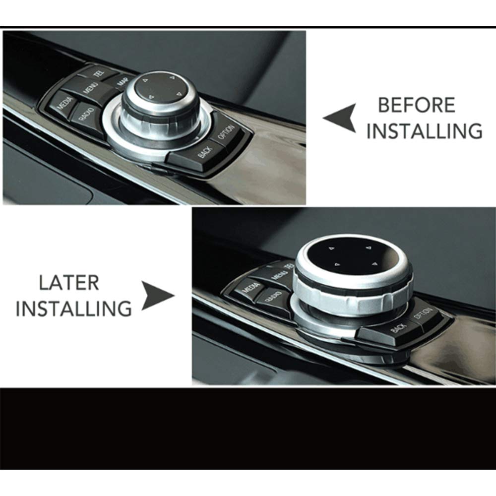 1x For BMW F10 F20 F30 IDrive Car Multimedia Big Knob Cover Button Trim ...