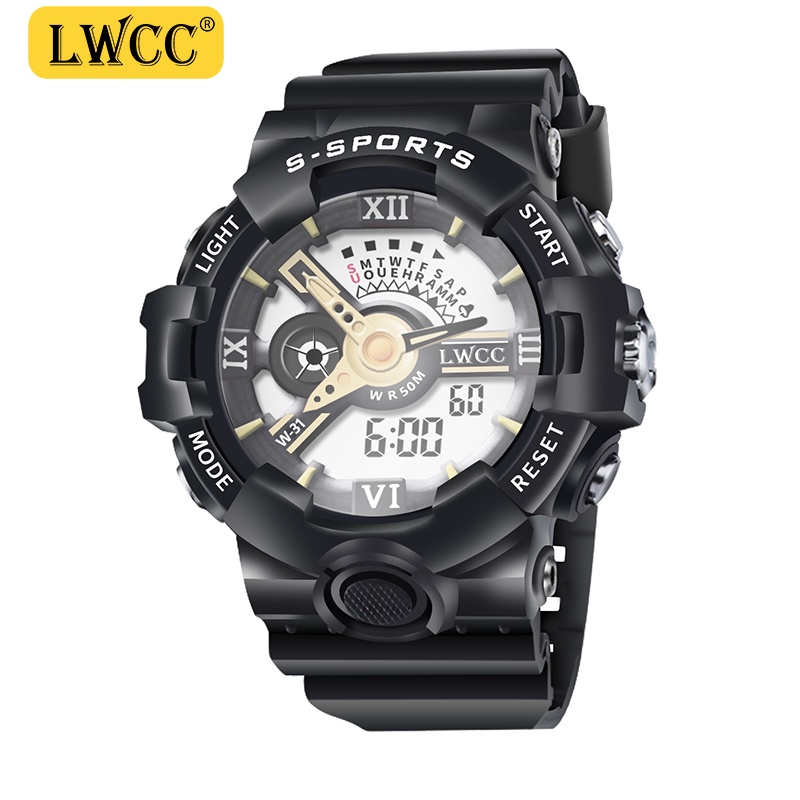 LWCC นาฬิกากันน้ำแบบแสดงเวลาปฏิทินวันนาฬิกาดิจิตอล W-31 - longwanshop ...