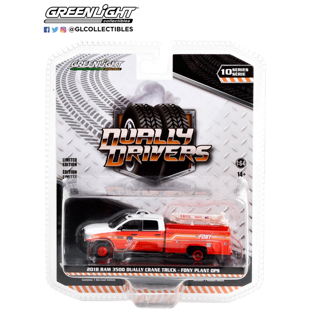Greenlight 1/64 Dually Drivers Series 10 2018 RAM 3500 Dually Crane ...
