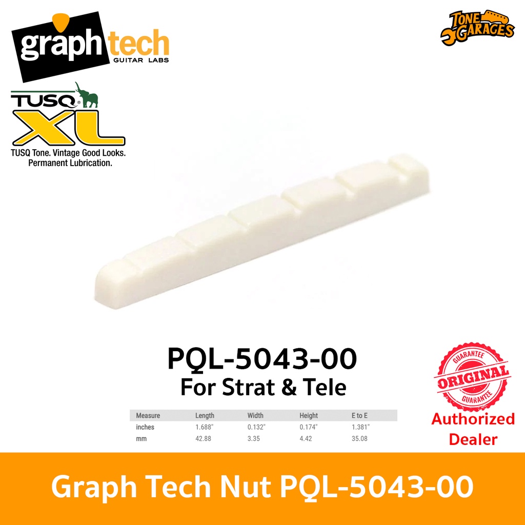 Graph Tech TUSQ XL PQL-5043-00 Flat Bottom Nut 43mm for Strat & Tele ...