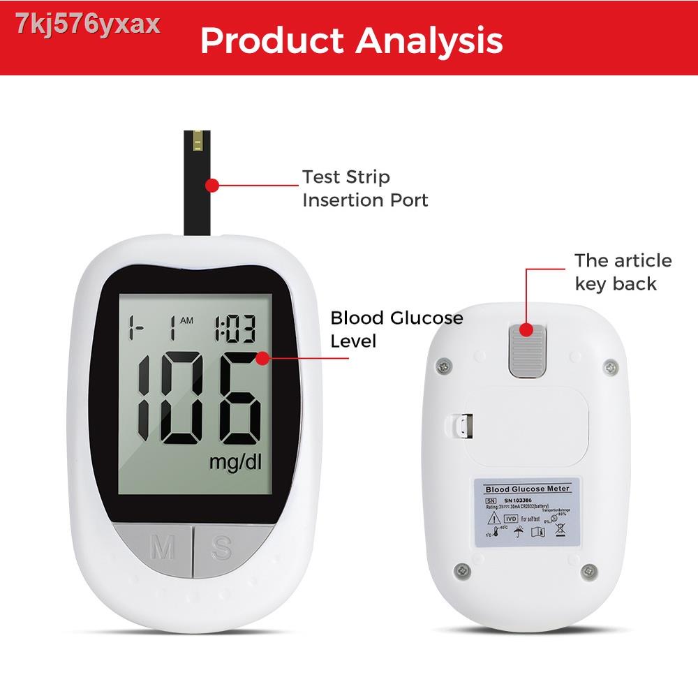 Glucometer Set Blood Sugar Monitoring Kit Blood Glucose Monitor with 25 ...