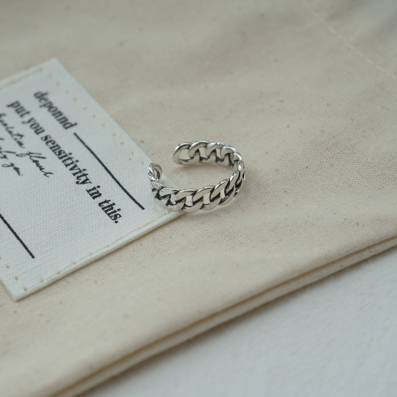 With a simple chic fashion glossy wild personality 925 sterling silver ...