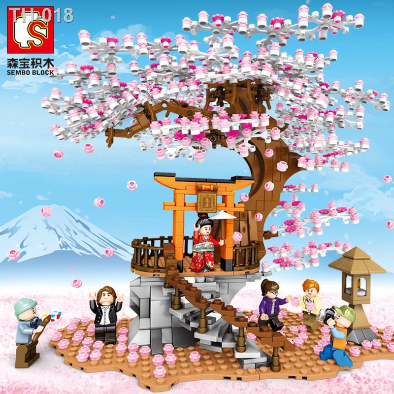 Senbaowu Big Sakura Tree Scene Series Japanese Lego Street Scene ...